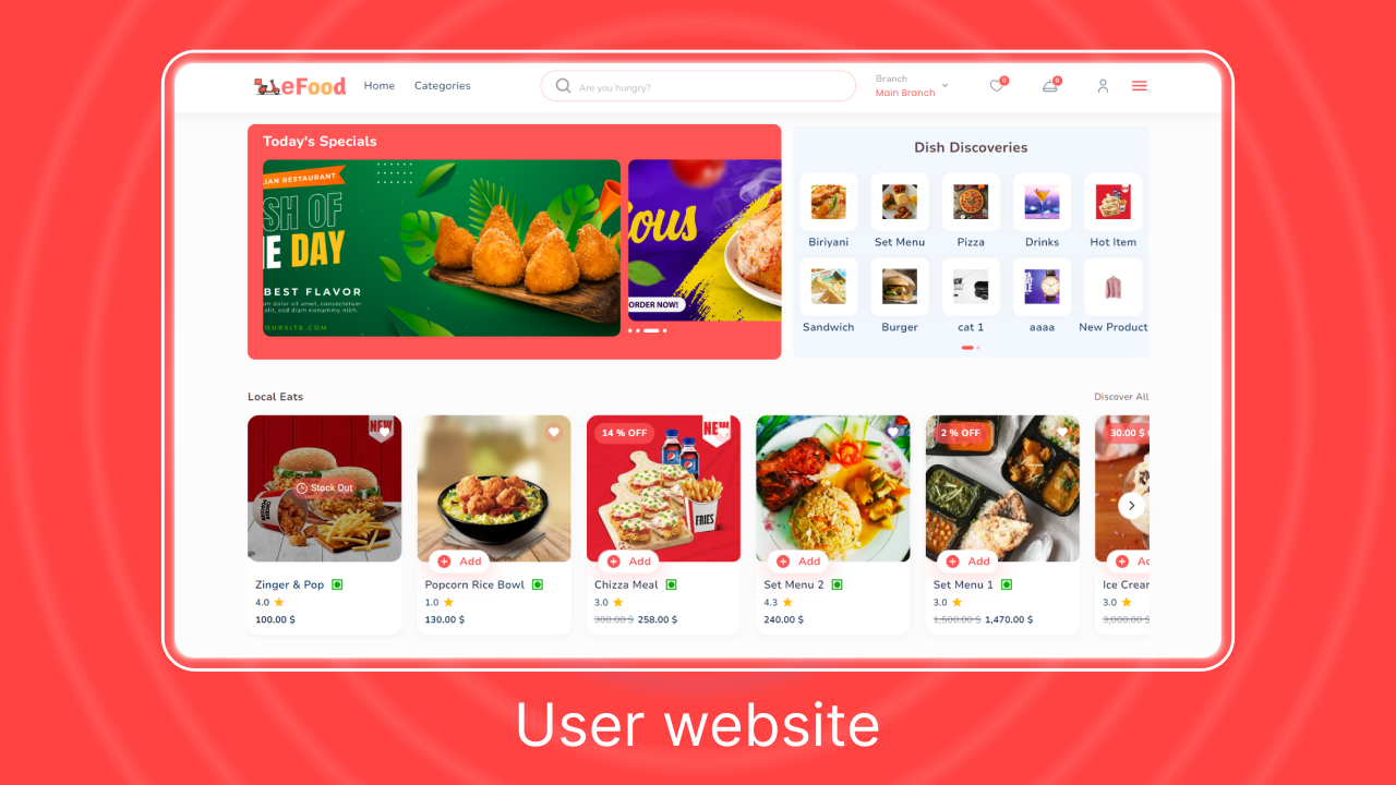 eFood - Food Delivery App with Laravel Admin Panel + Delivery Man App by sixamtech
